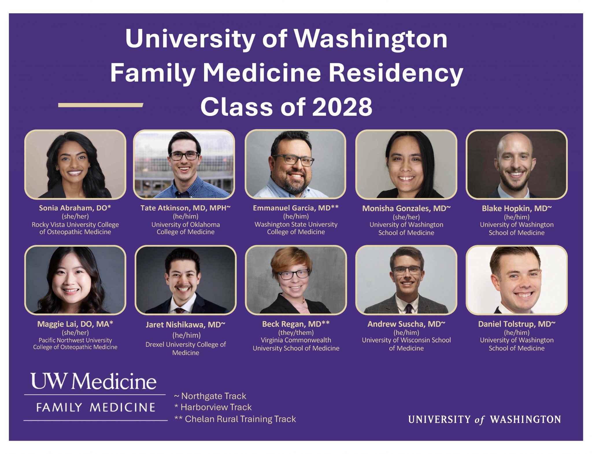 Welcome Residency Class of 2028! – UW Department of Family Medicine